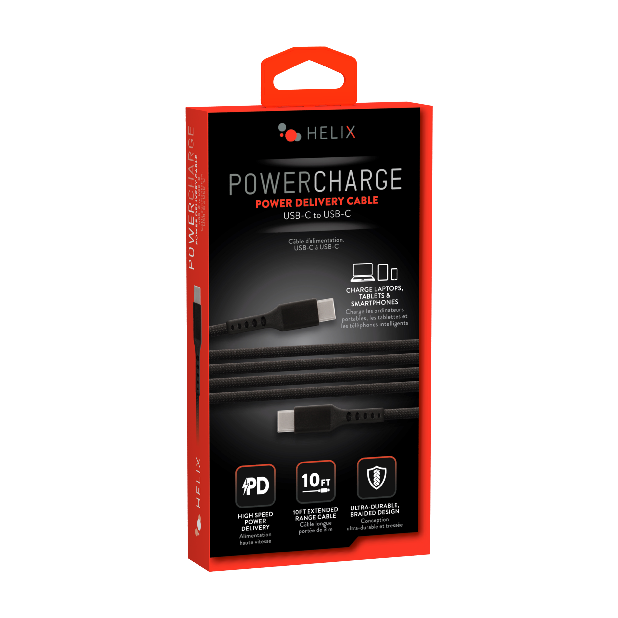 USB C to USB C Braided Cable - Black - 10FT – Helix