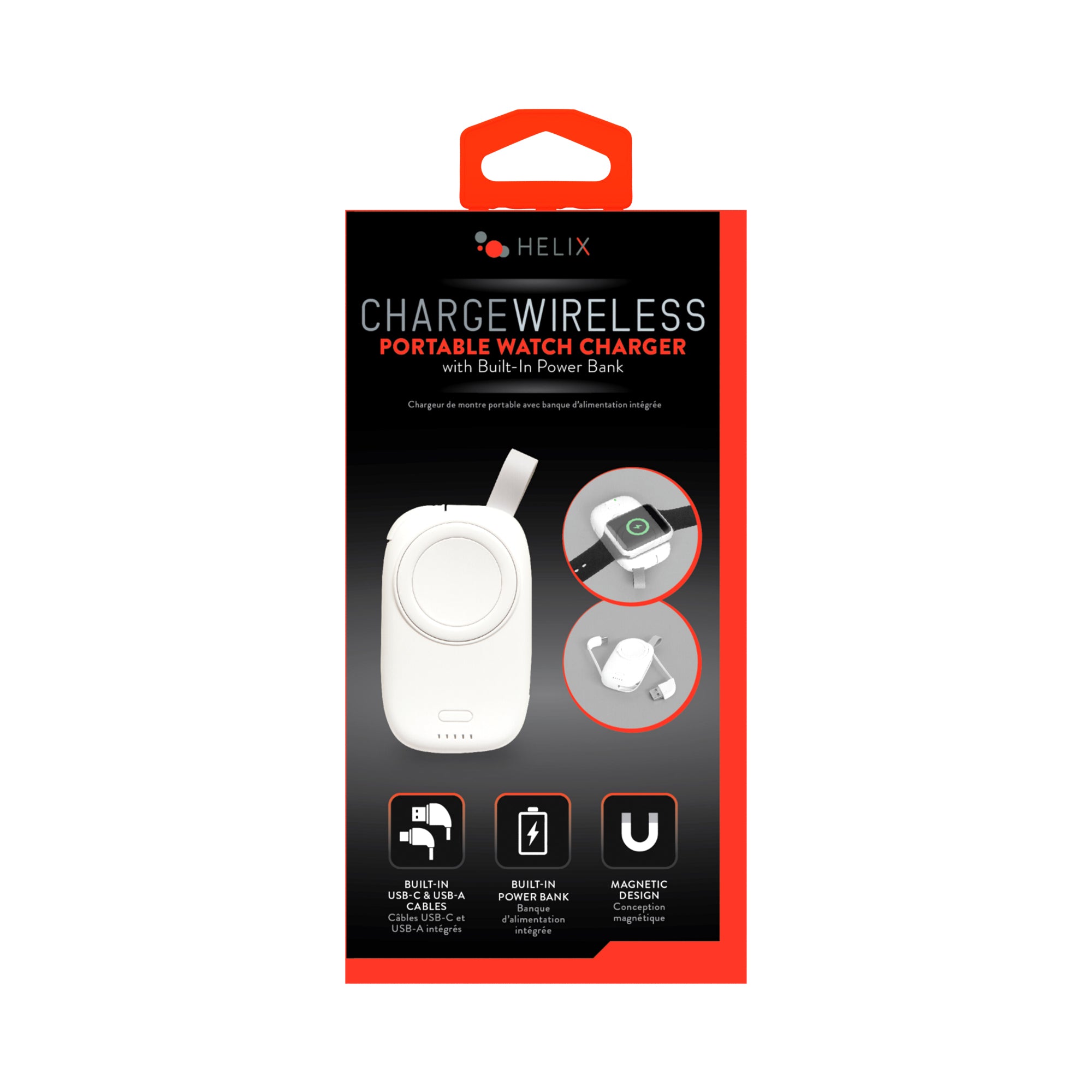 Portable Watch Charger With Built-In Power Bank – Helix