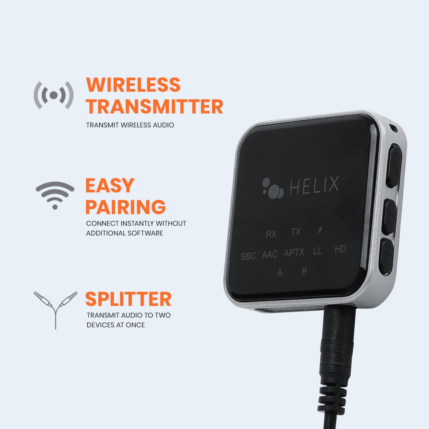 FlyWireless Bluetooth Splitter and Airplane Adapter – Helix