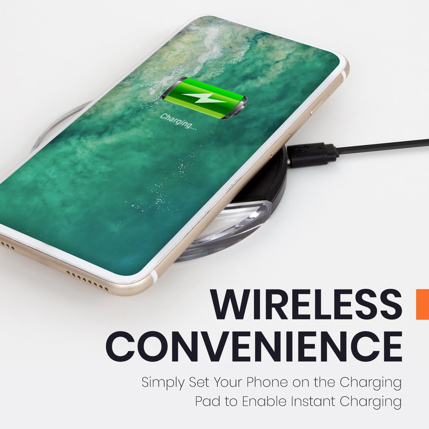 Helix Wireless Charger with 5ft Micro USB Cable