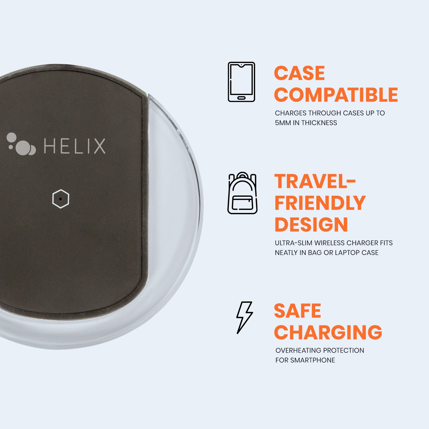 Helix Wireless Charger with 5ft Micro USB Cable
