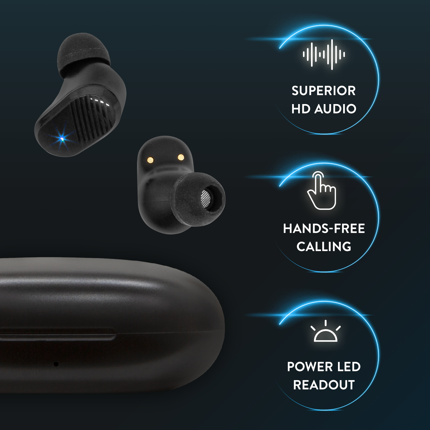 True Wireless Earbuds with Portable Charging Case – Helix