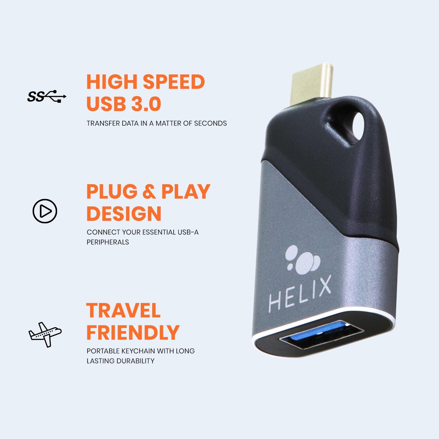 USB-C to USB-A Travel Adapter – Helix