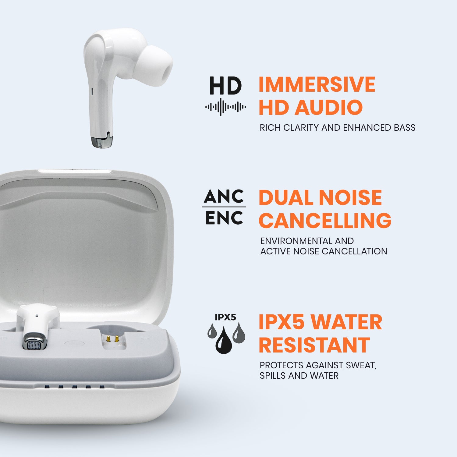 Dual Noise Cancelling True Wireless Earbuds – Helix