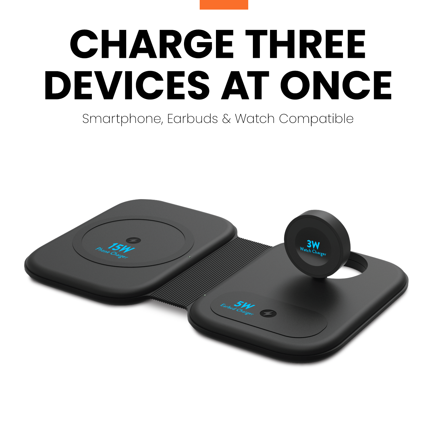 ChargeWireless 3-in-1 Folding Travel Valet – Helix